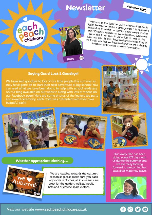 Each Peach Childcare Newsletter | Summer 2020 Edition - Each Peach Nursery